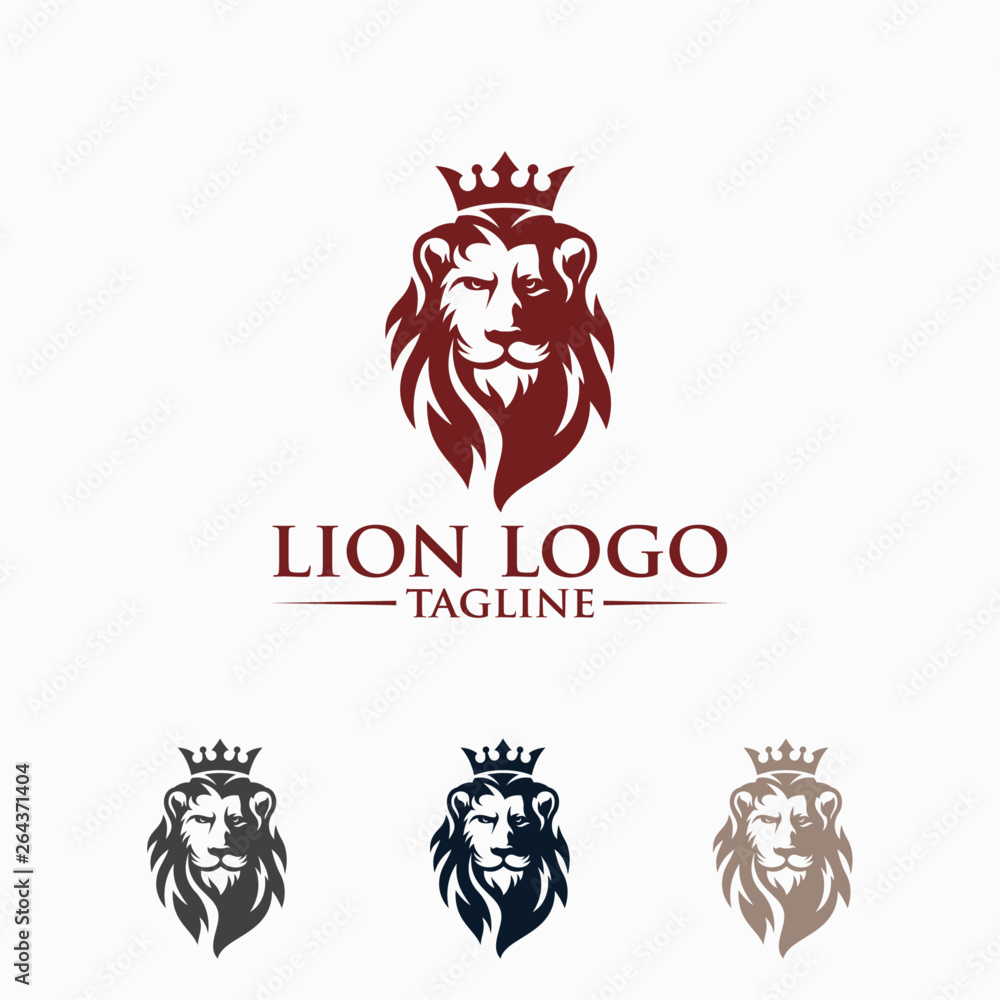 Lion Logo Images Stock Vector | Adobe Stock