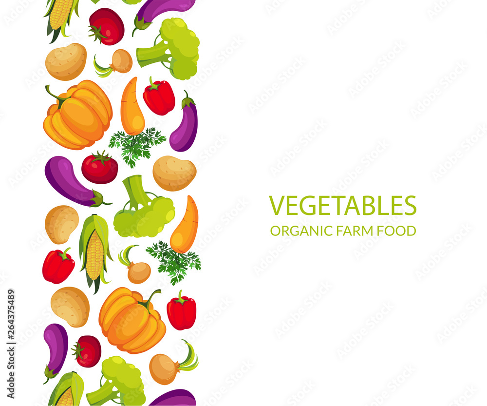 Vegetables Organic Farm Food Banner Template, Design Element Can Be ...