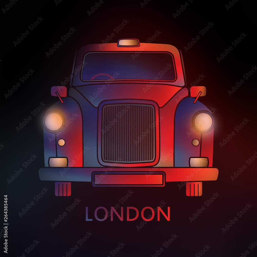 London symbol - Black cab graphics – Isolated design – Vector ...