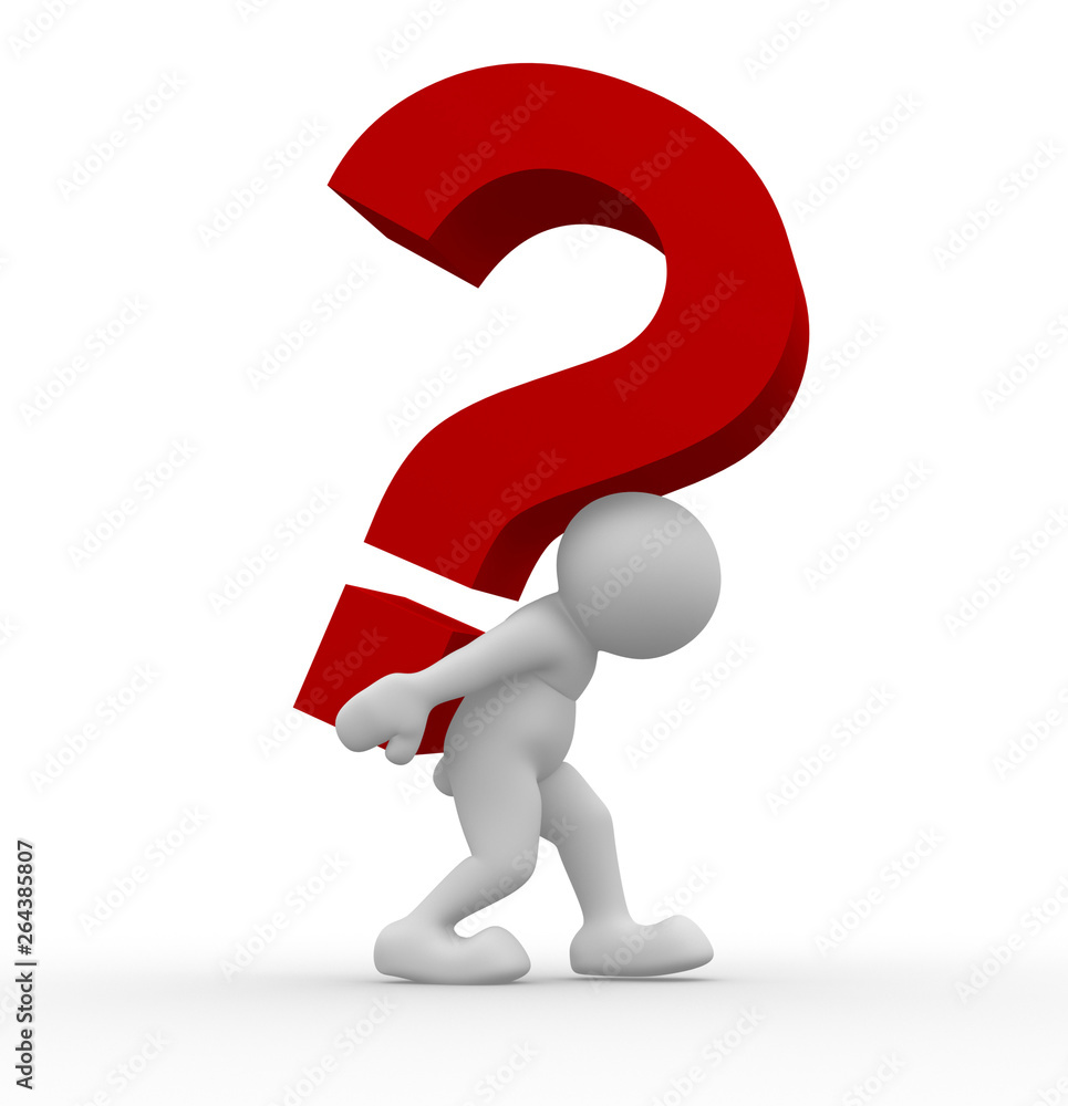 3D People - Human Character And Question Mark. 3D Render Illustration ... 3D People - Human Character And Question Mark. 3D Render Illustration ...