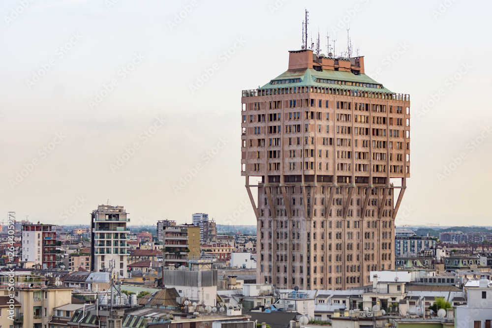 Famous Velasca tower skyscraper built in 1950s in Milan, Italy, Europe ...