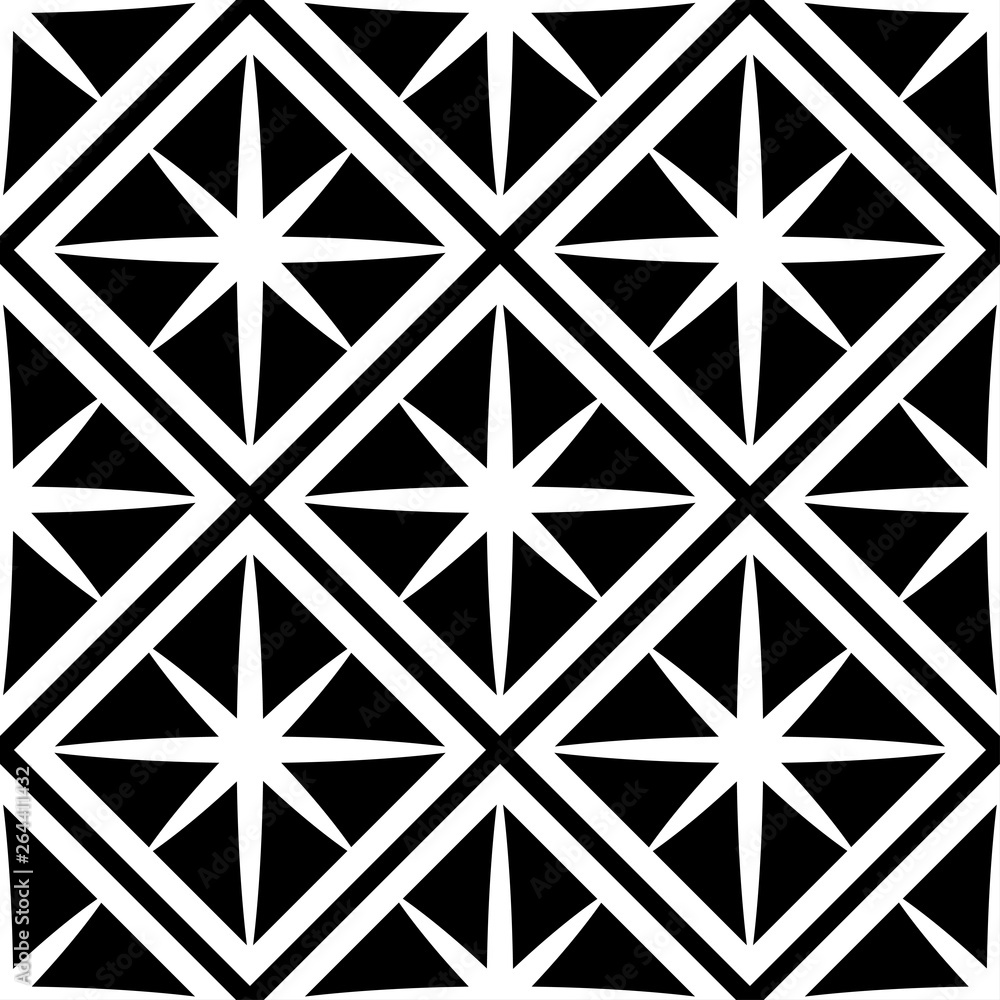 Black and white seamless pattern. Tile with patterns. Changeable ...