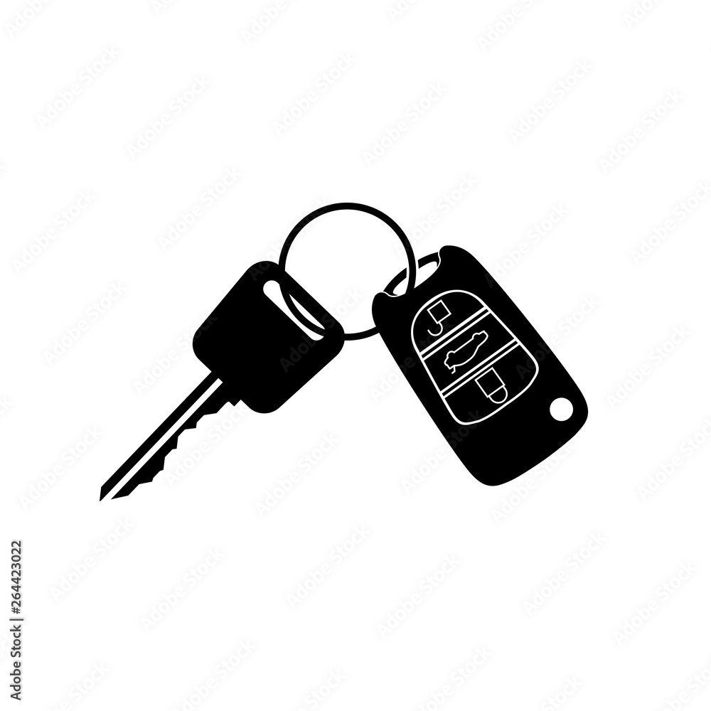 Car key icon, logo isolated on white Stock Vector | Adobe Stock