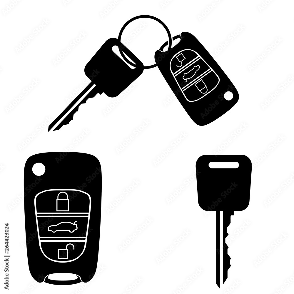 Car key icon, logo isolated on white Stock Vector | Adobe Stock