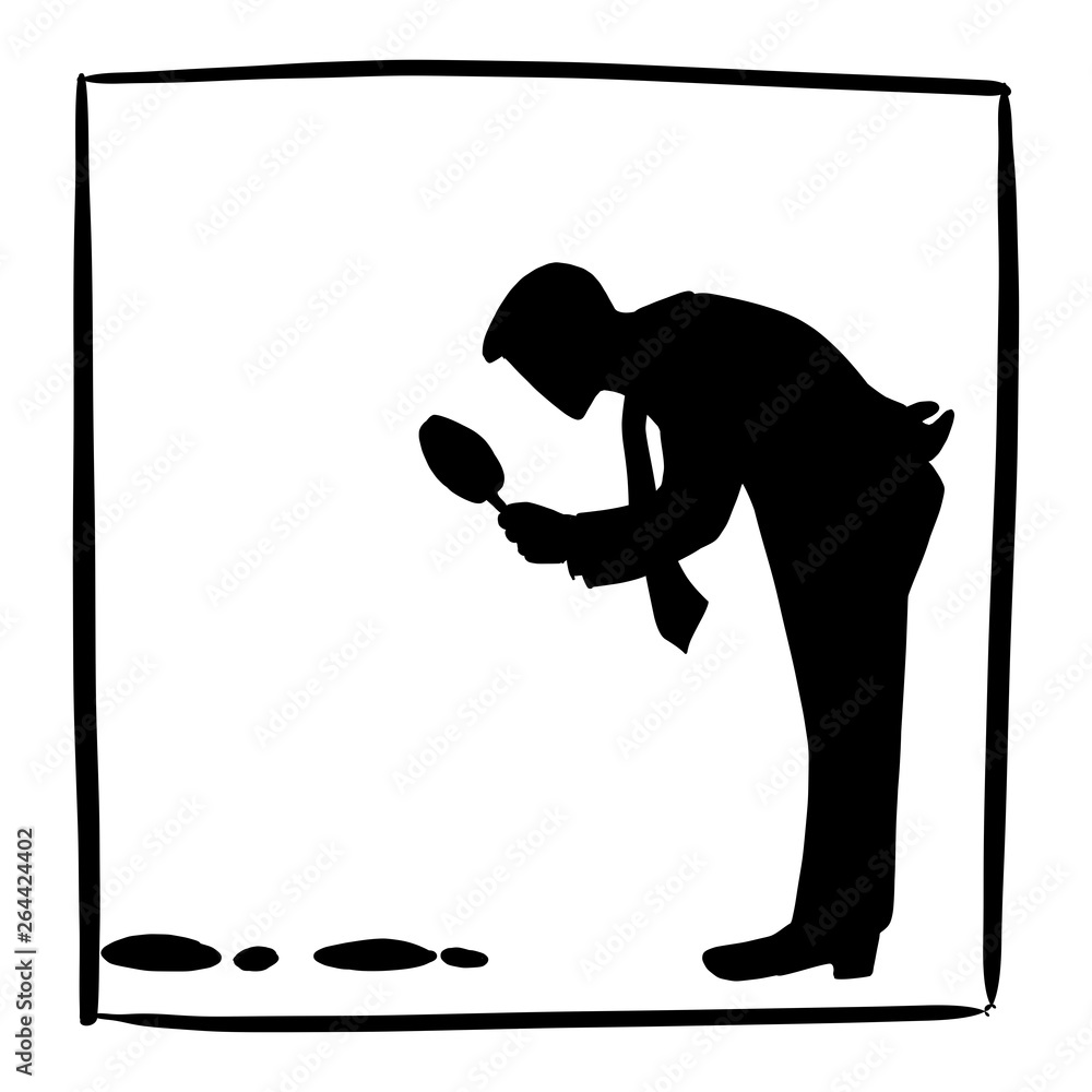 silhouette businessman searching or looking at footprint vector ...