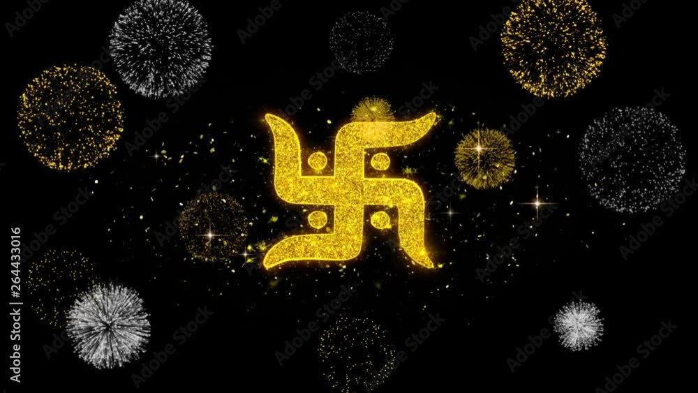Swastika Symbol Element Sign Golden Greeting Text Appearance Blinking ...