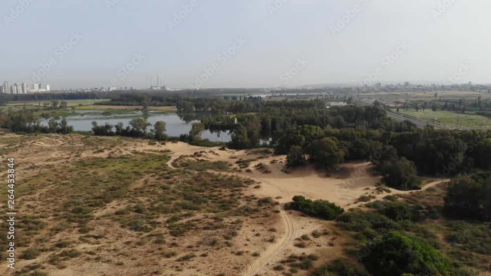 Sharon National Forest Park in the west of Hadera after a rainy winter ...