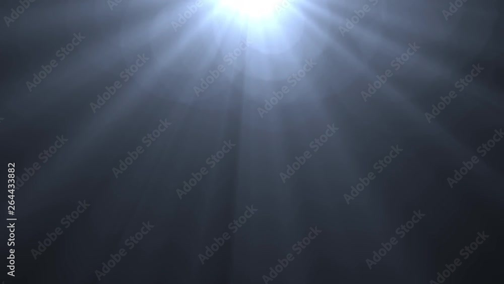 4K White warm heaven lights with spectrum rays from above soft optical ...