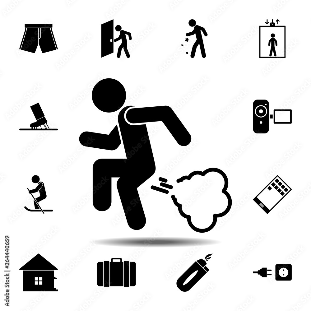 man fart icon. Simple glyph, flat vector element of universal icons set ...
