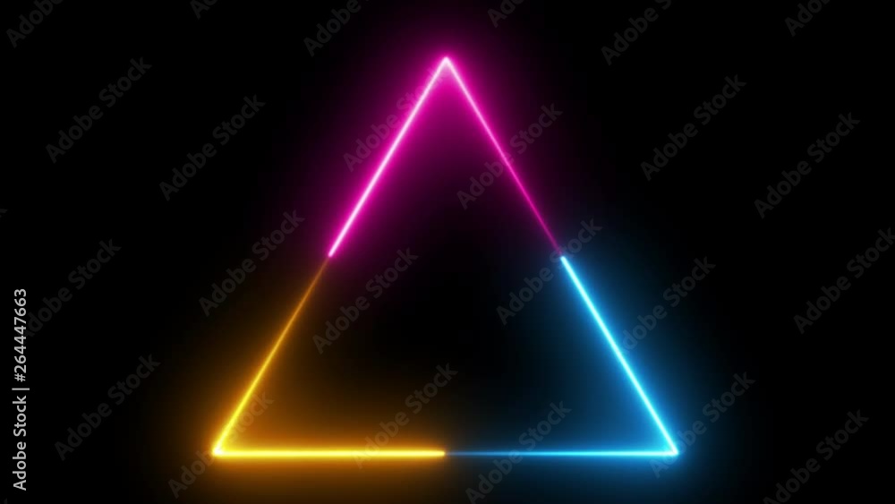 Abstract neon triangle, fluorescent light. Loop animation. Stock Video ...
