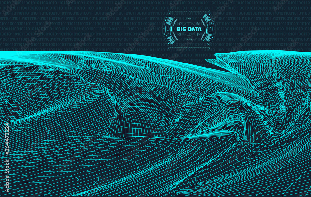 Big data visualization. Background 3d .Big data connection background ...
