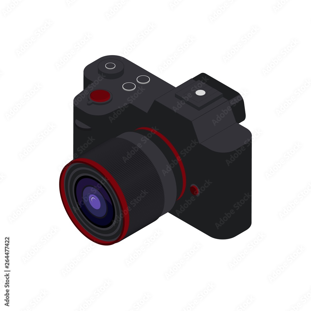 Isometric photo camera vector illustration. Isolated digital photo ...