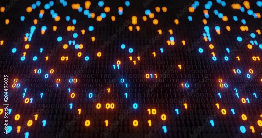 Vidéo Stock Abstract seamless blue and orange digital binary code ...