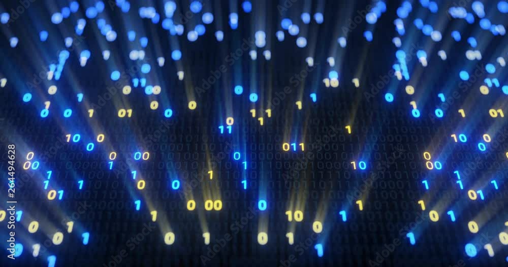 Futuristic data stream, Digital flow. Dynamic pattern with power rays ...