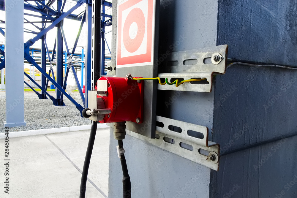 explosion-proof manual button of the fire alarm system installed and ...