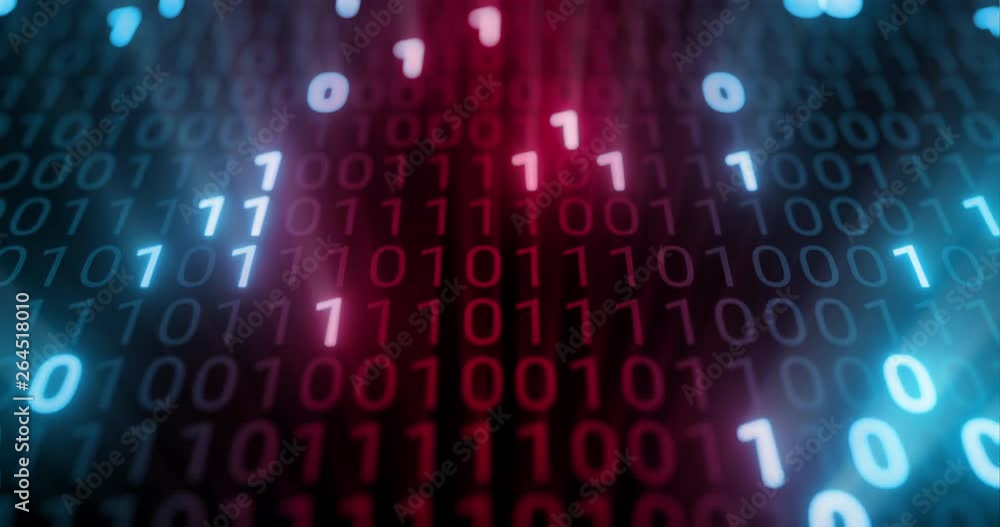 Hacking digital binary code matrix 01 background loop. Hacker, dark web ...