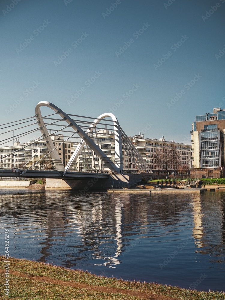 Architectural Design On A Bridge. Modern architectural design of a ...