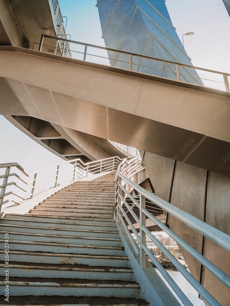 Architectural Design On A Bridge. Close detail of modern architectural ...