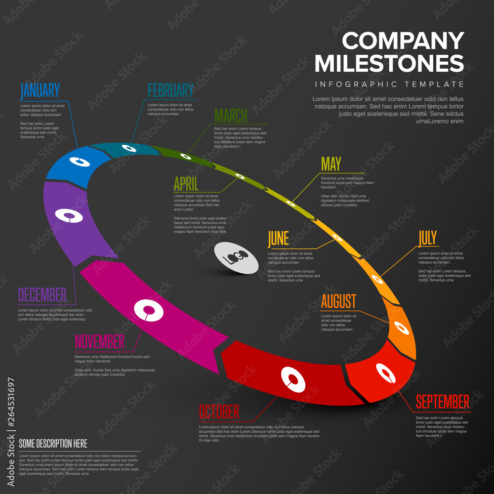 Full year circular timeline template Stock Vector | Adobe Stock Full year circular timeline template Stock Vector | Adobe Stock
