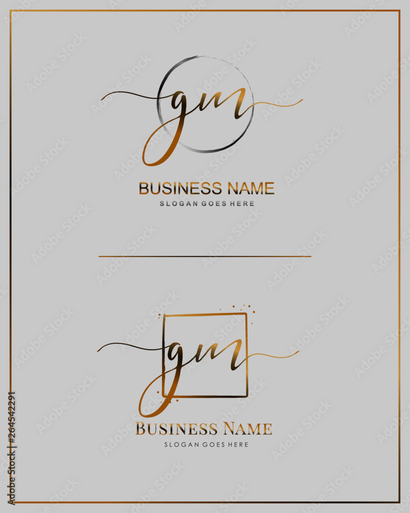 Initial G M GM handwriting logo vector. Letter handwritten logo ...