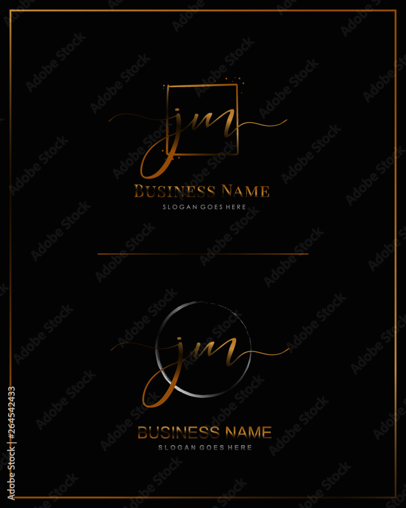 Initial J M JM handwriting logo vector. Letter handwritten logo ...