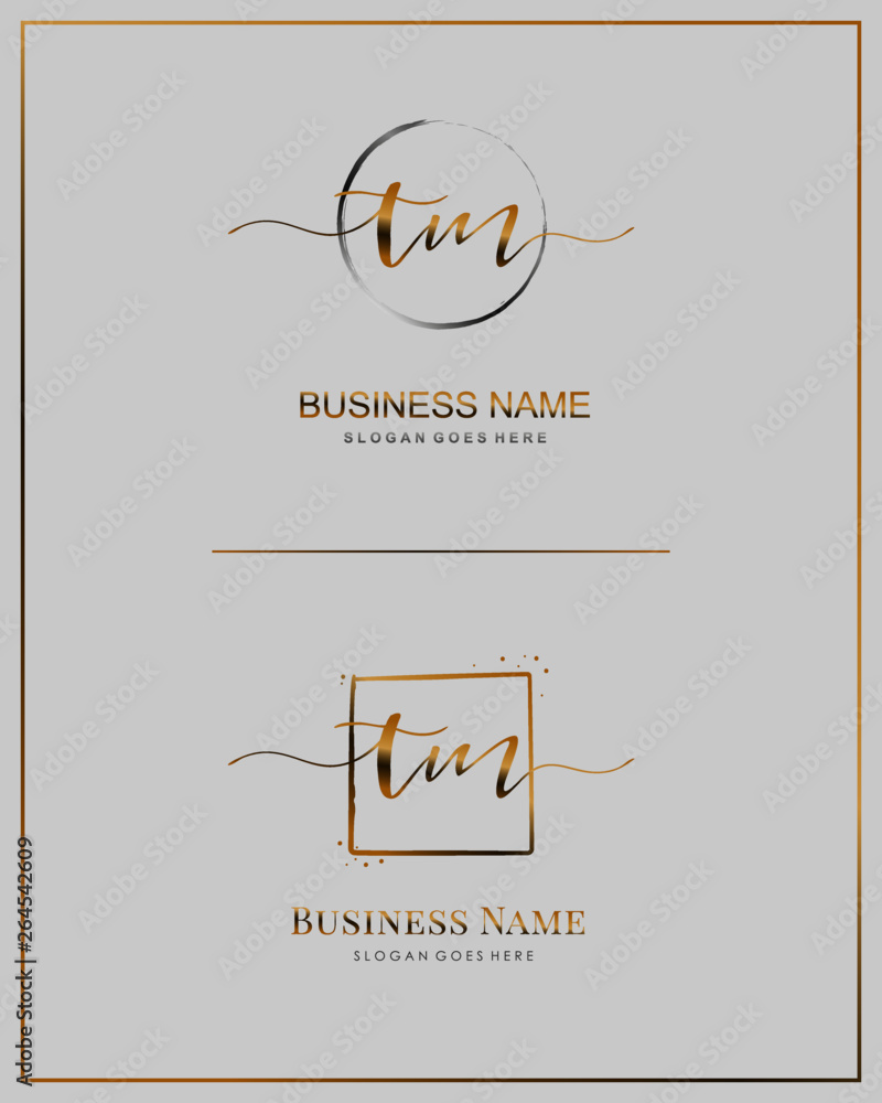 Initial T M TM handwriting logo vector. Letter handwritten logo ...
