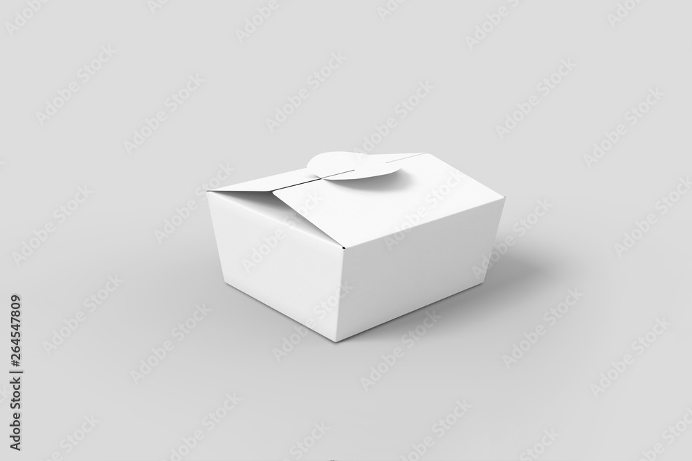 Closed White Cardboard Package Food Box, packaging for hamburger, lunch ...