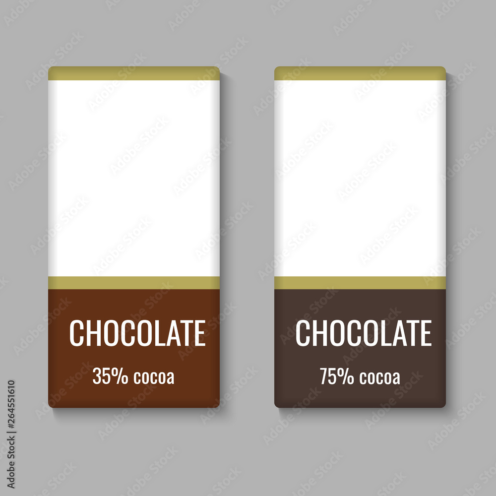 Realistic chocolate bar package template Stock Vector | Adobe Stock