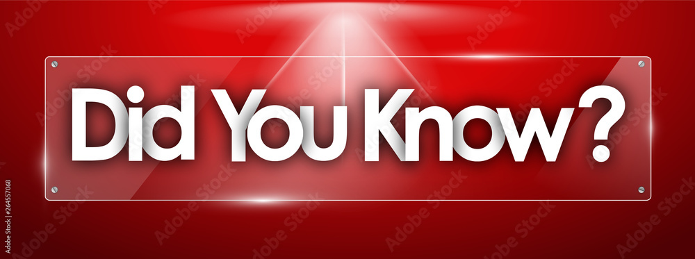 did you know word in transparent glass shapes Stock Illustration ...