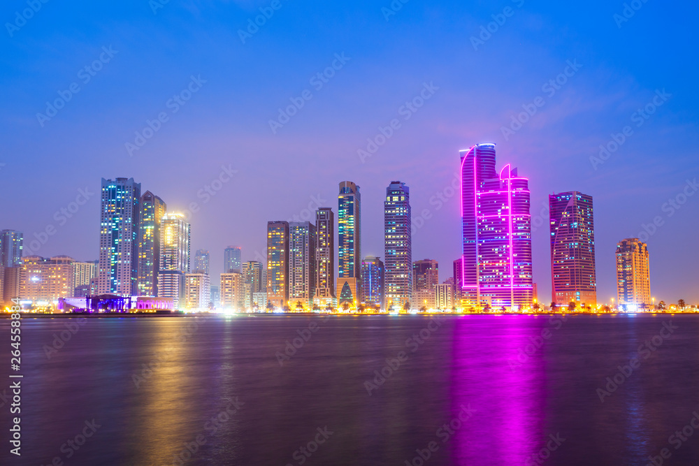 Sharjah city centre skyline, UAE Stock Photo | Adobe Stock
