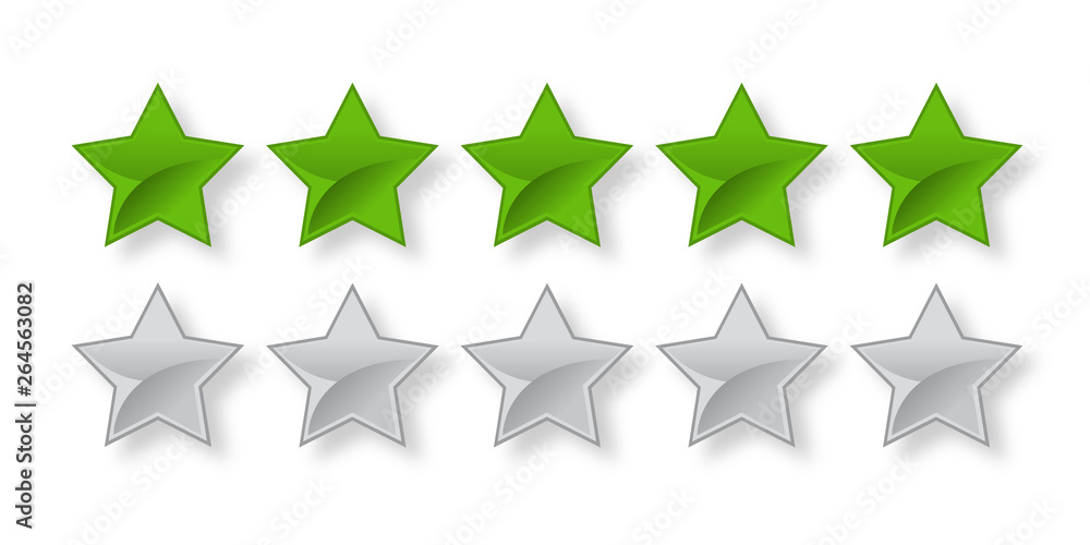 full and empty green 5 star rating bar Stock Vector | Adobe Stock