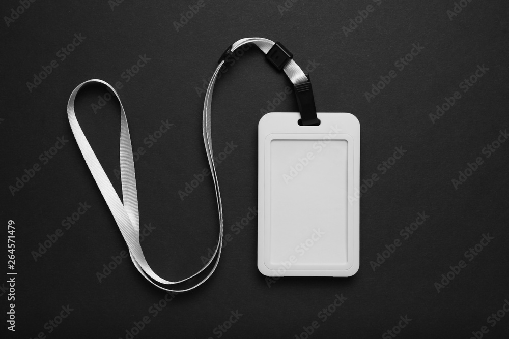 Identification name tag card mockup, badge id, event access on black ...