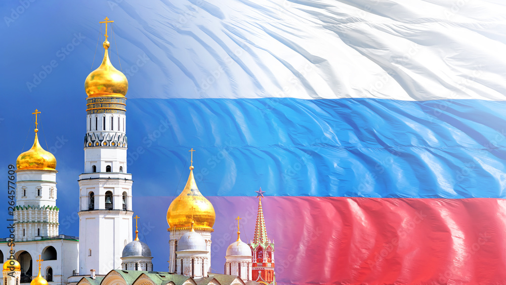 moscow city kremlin russia golden domes and red star clock tower ...