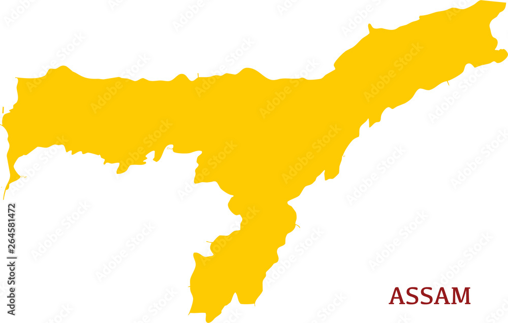 Assam Map Stock Illustration | Adobe Stock