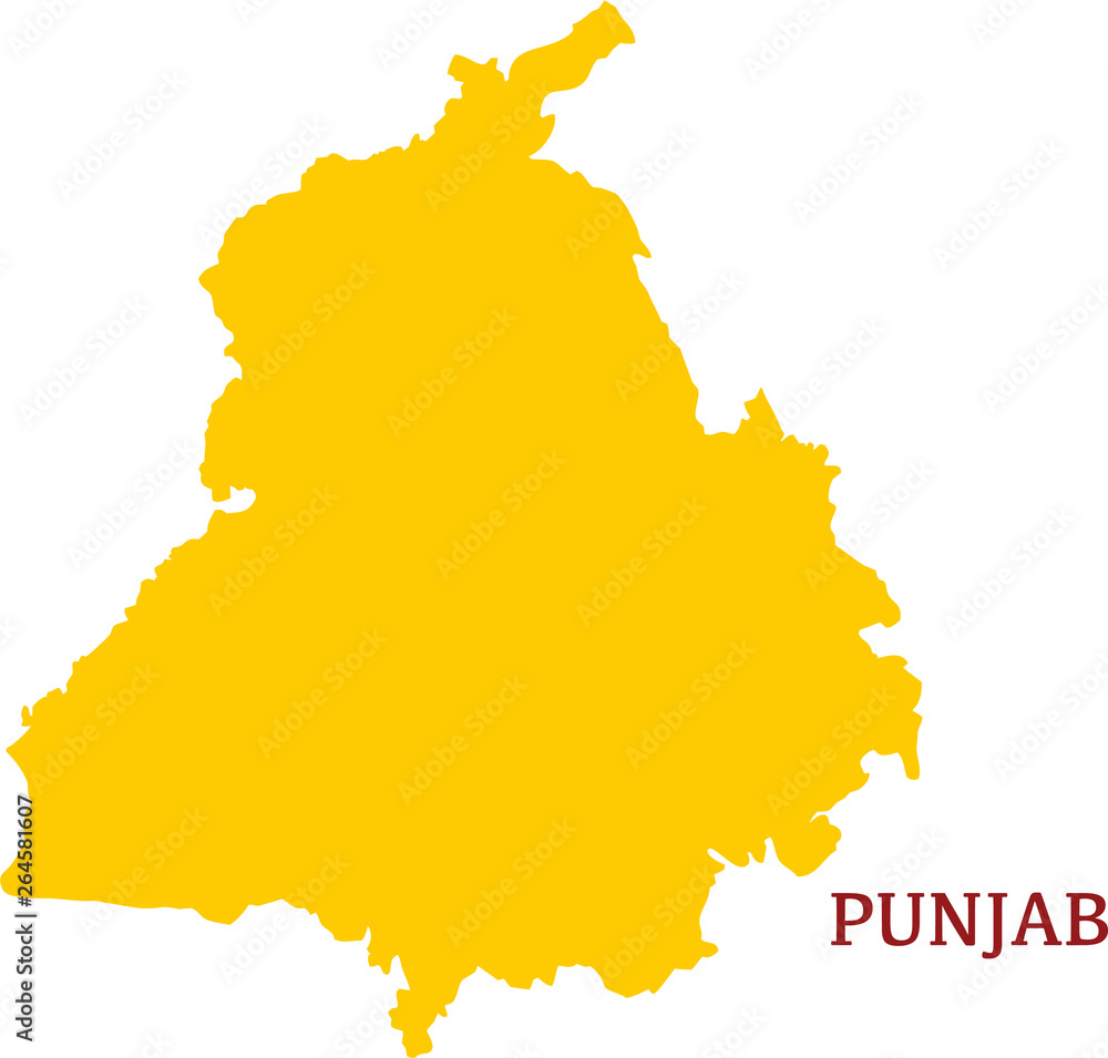 Punjab Map Stock Illustration | Adobe Stock