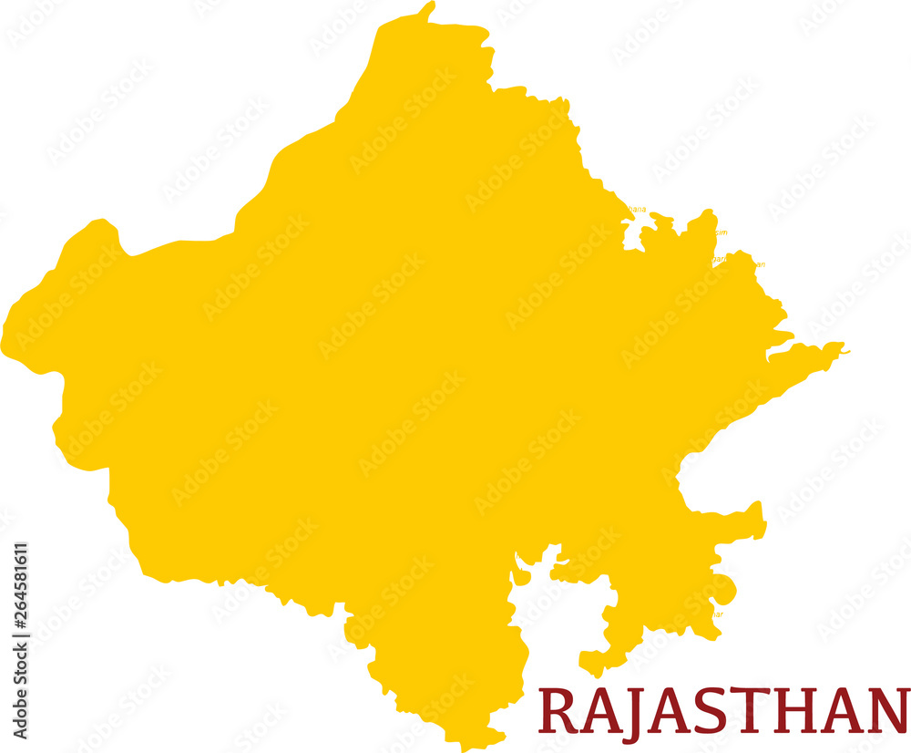 Rajasthan Map Stock Illustration | Adobe Stock