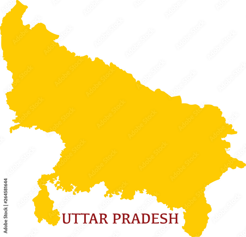 Uttar Pradesh Map Stock Illustration | Adobe Stock