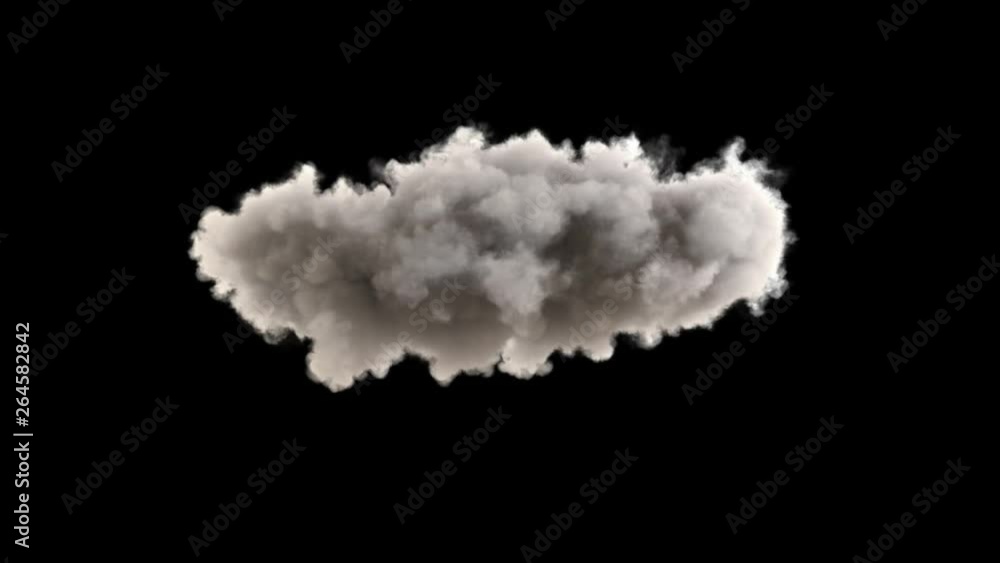 4k cloud loop. beautiful fast billowing cloud isolated on black ...