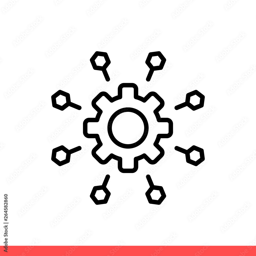 Microservice vector icon, micro chip symbol. Simple, flat design on ...