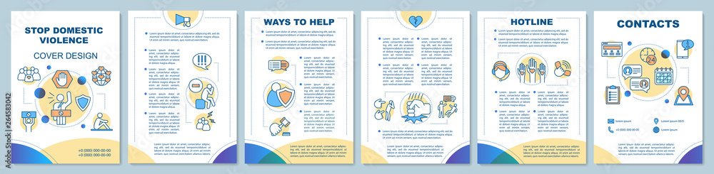 Stop domestic violence brochure template layout Stock Vector | Adobe Stock