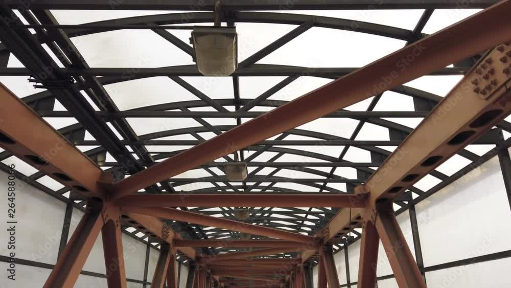 glass roof and metal structures of the above-ground transition frame ...