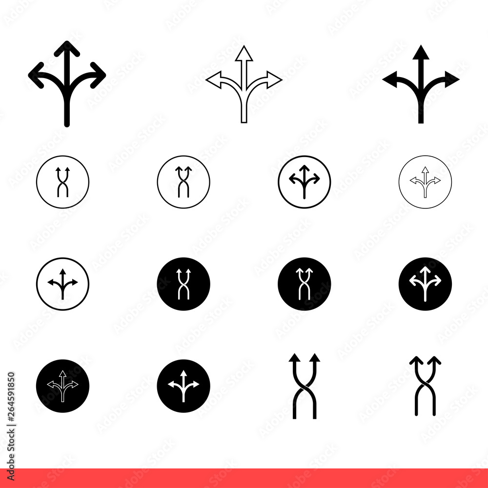 Flexibility icon set, direction symbol collection. Simple, flat design ...