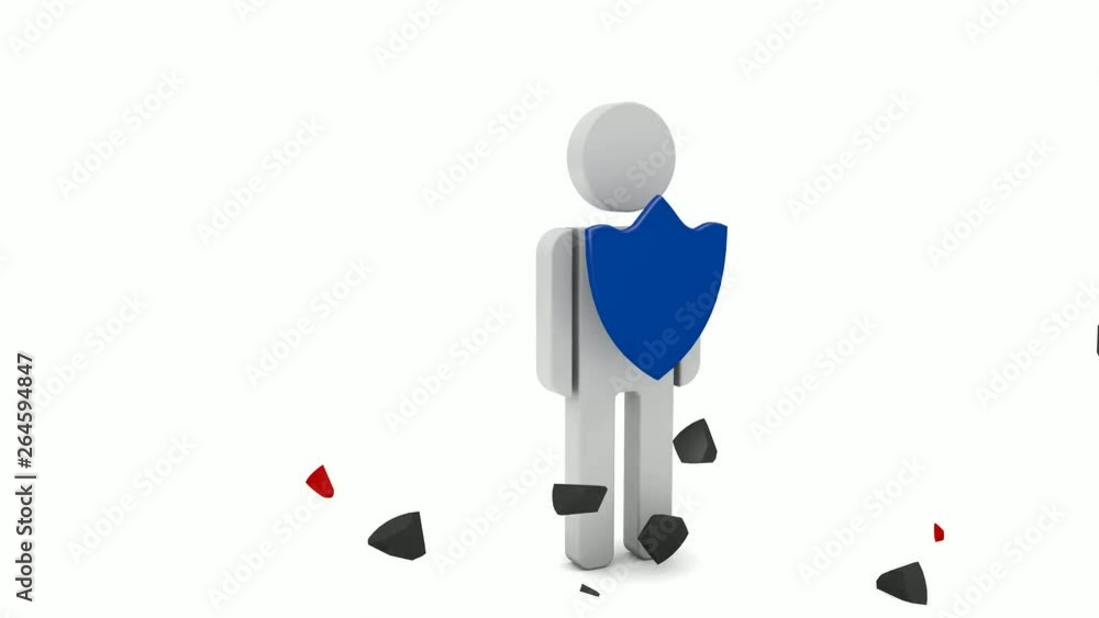 3D animation of a projectile, a Cannonball destroys a row of red people ...