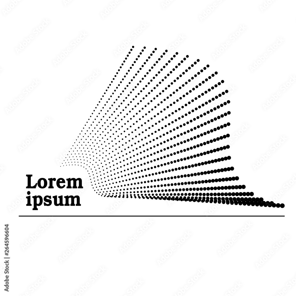 Vector black dotted icon template. Logo simple waving shape. Squiggle ...