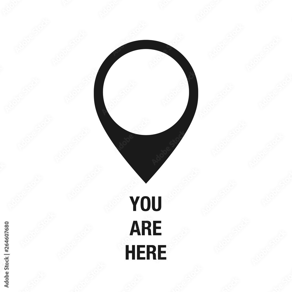 You are here. map pointer icon. GPS location symbol. Flat design style ...
