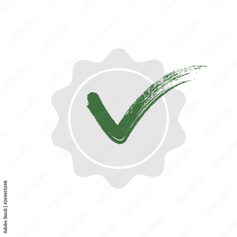 Approval check mark in brush stroke Stock Vector | Adobe Stock