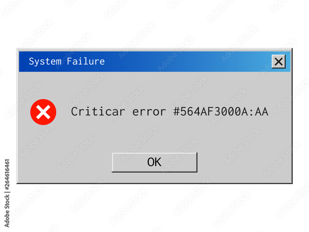 Photo & Art Print System error popup. Retro window of alert mockup., o_a