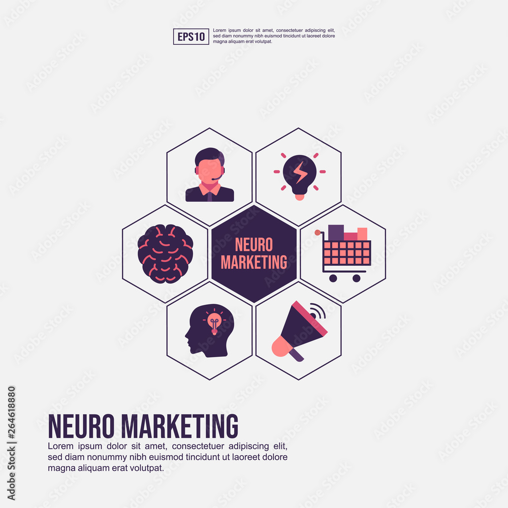 Neuromarketing concept for presentation, promotion, social media ...