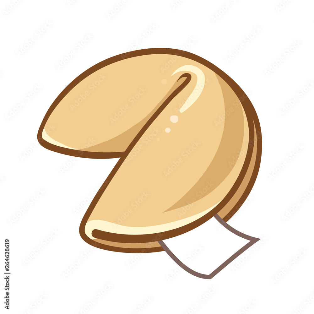 Fortune cookie vector cartoon illustration isolated on white. Food ... Fortune cookie vector cartoon illustration isolated on white. Food ...