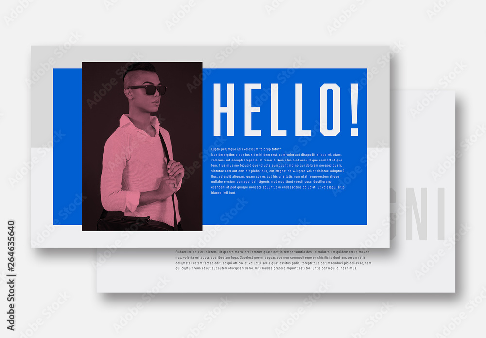 Bold Proposal Presentation Layout with Pink and Blue Photo Overlays ...